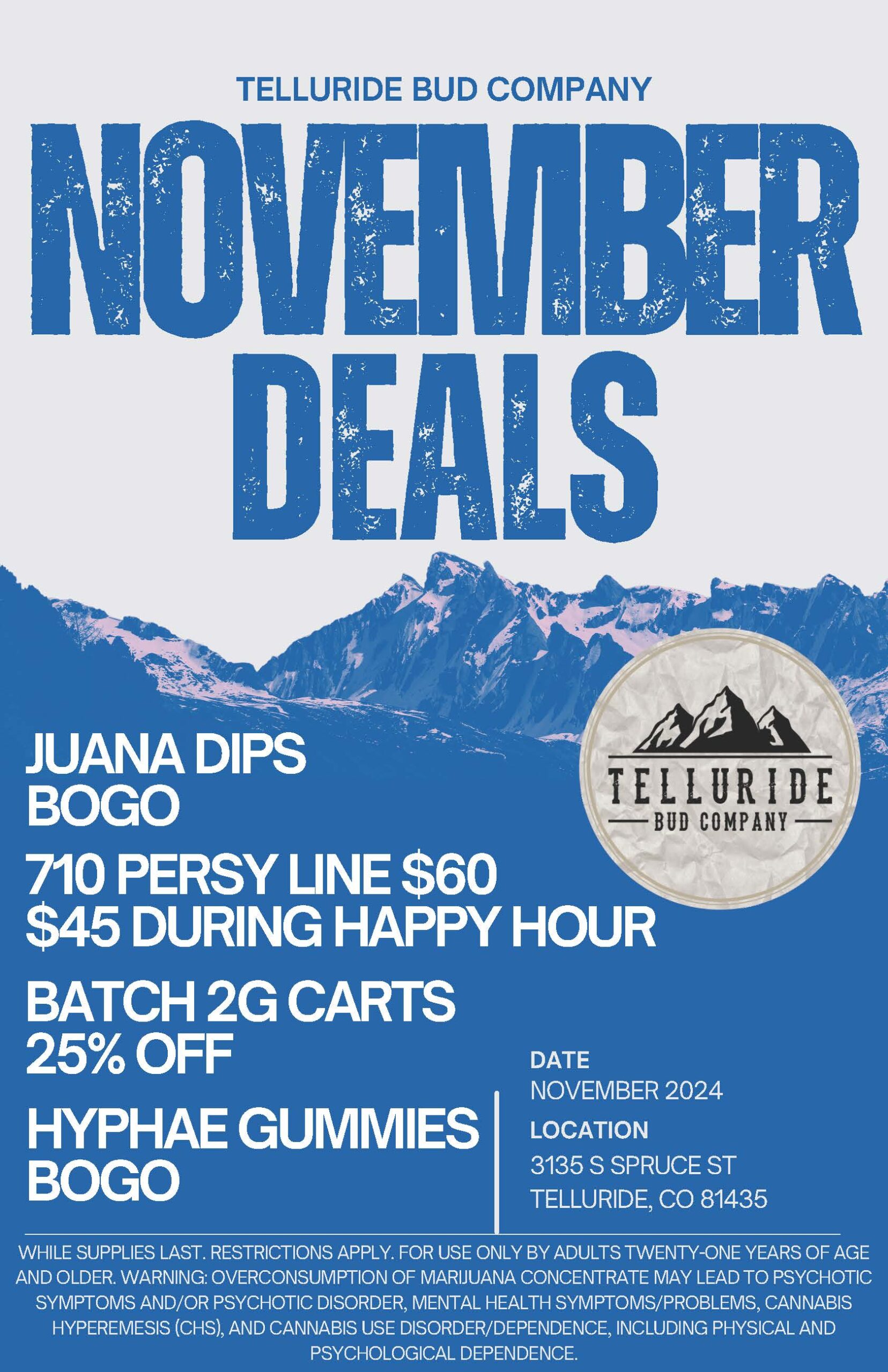 TBC Telluride Specials | Marijuana Discounts Telluride